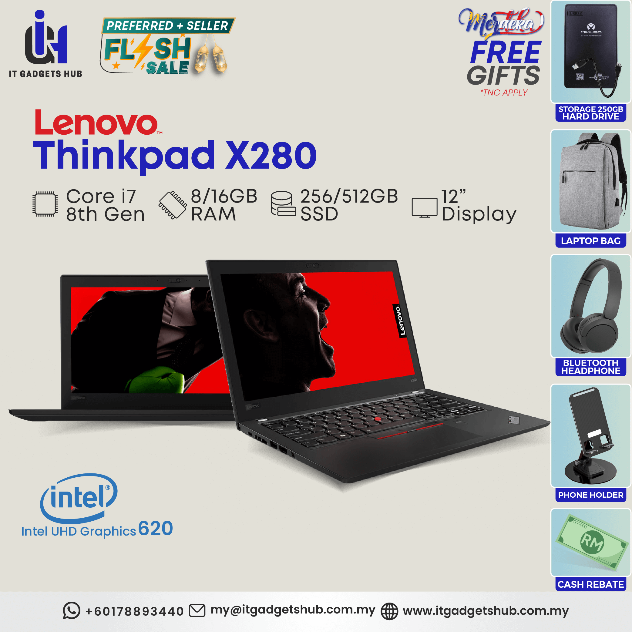 Lenovo ThinkPad X280 i7-8th – IT Gadgets Hub Malaysia